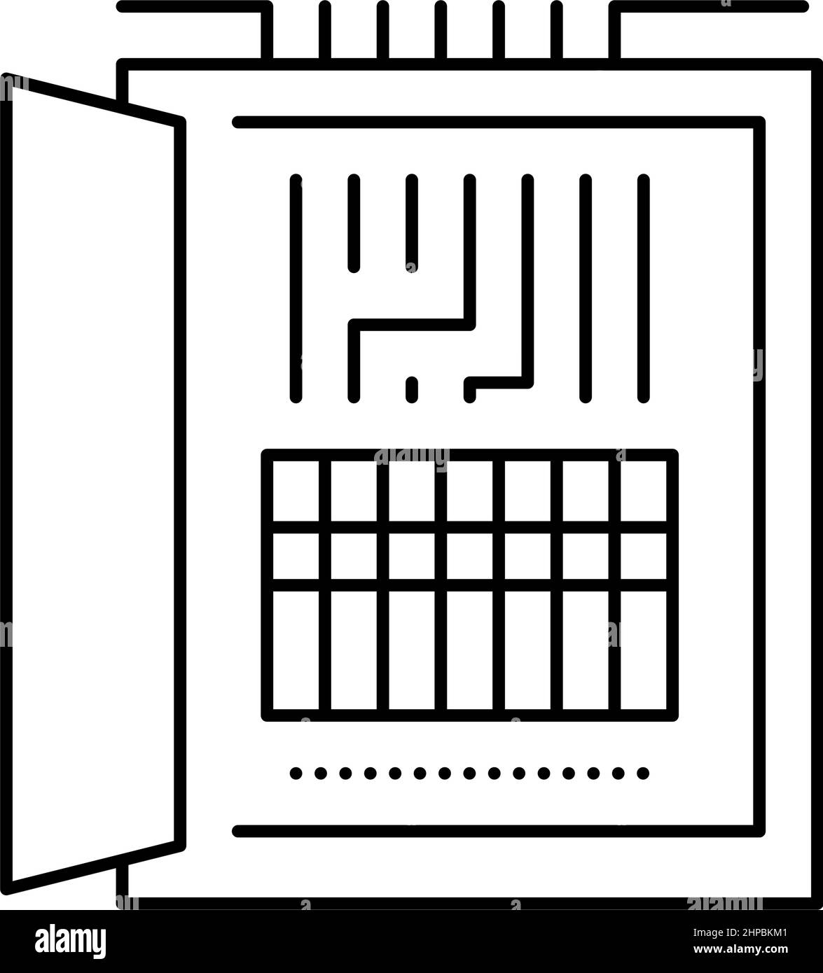 electrical fuses box line icon vector illustration Stock Vector Image ...