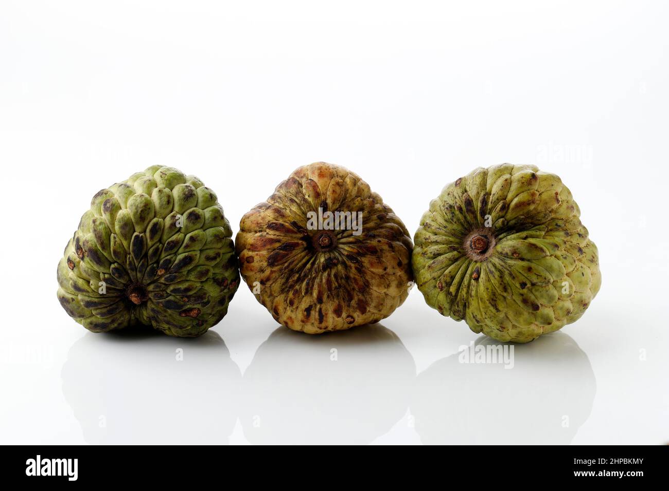 Three Sugar Apple Fruit or Custard Apple Buah Srikaya with Beautiful ...