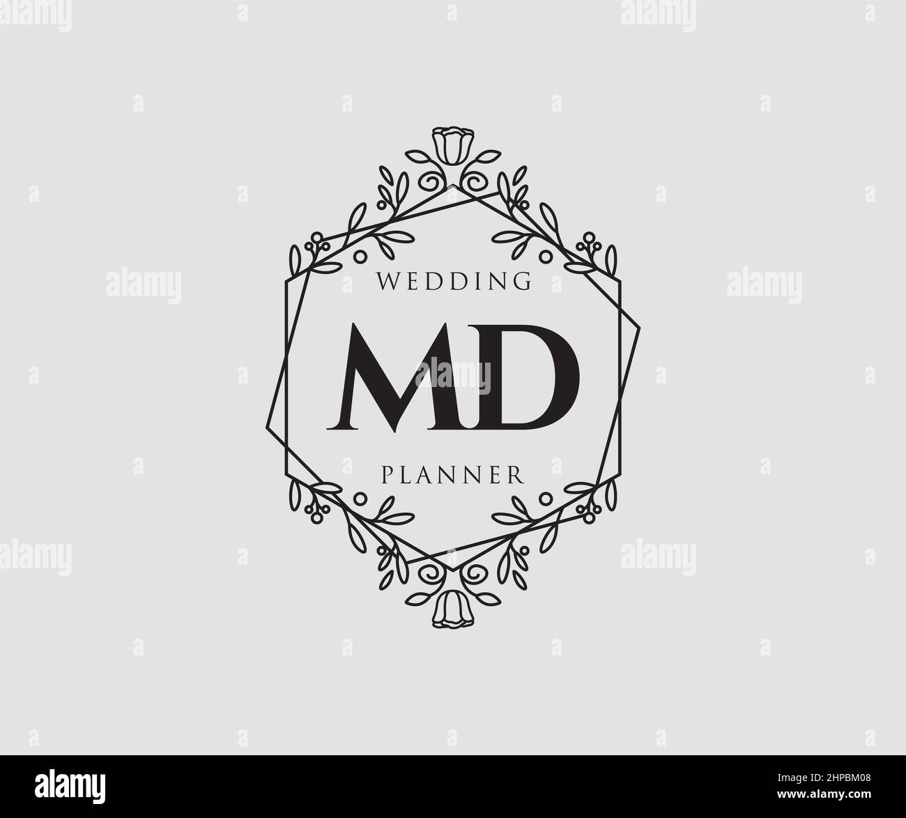 MD Initials letter Wedding monogram logos collection, hand drawn modern ...