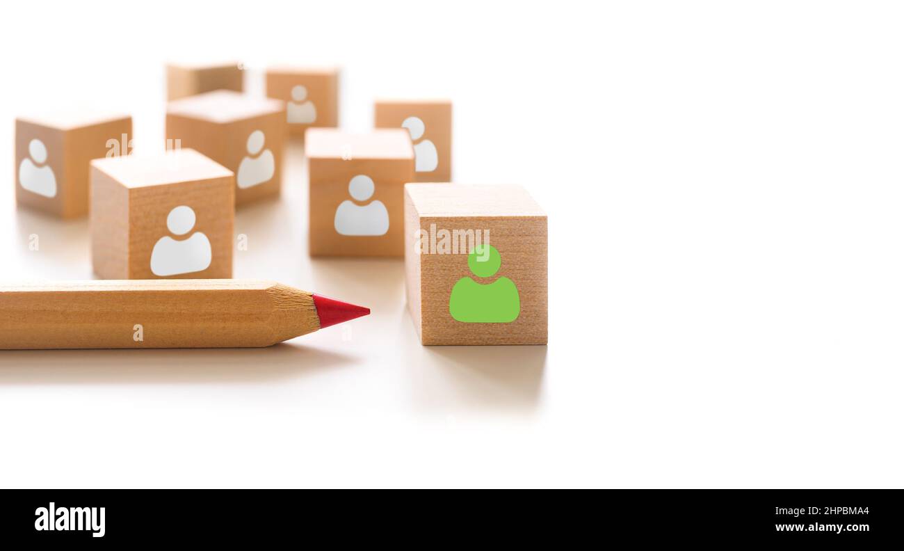 Team building concept. Choosing a good leader worker Stock Photo - Alamy