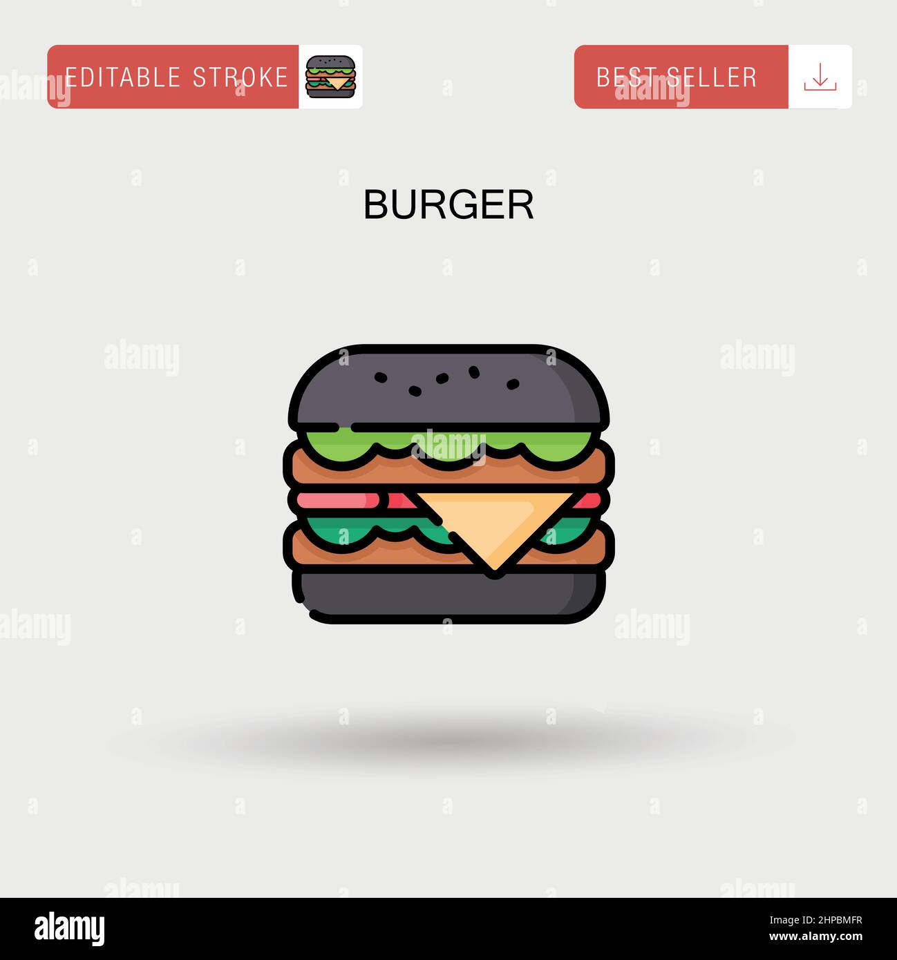 Burger Simple vector icon Stock Vector Image & Art - Alamy