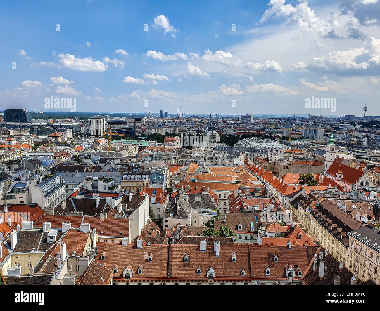 Aerial view of architectual building with old history in Vienna ...