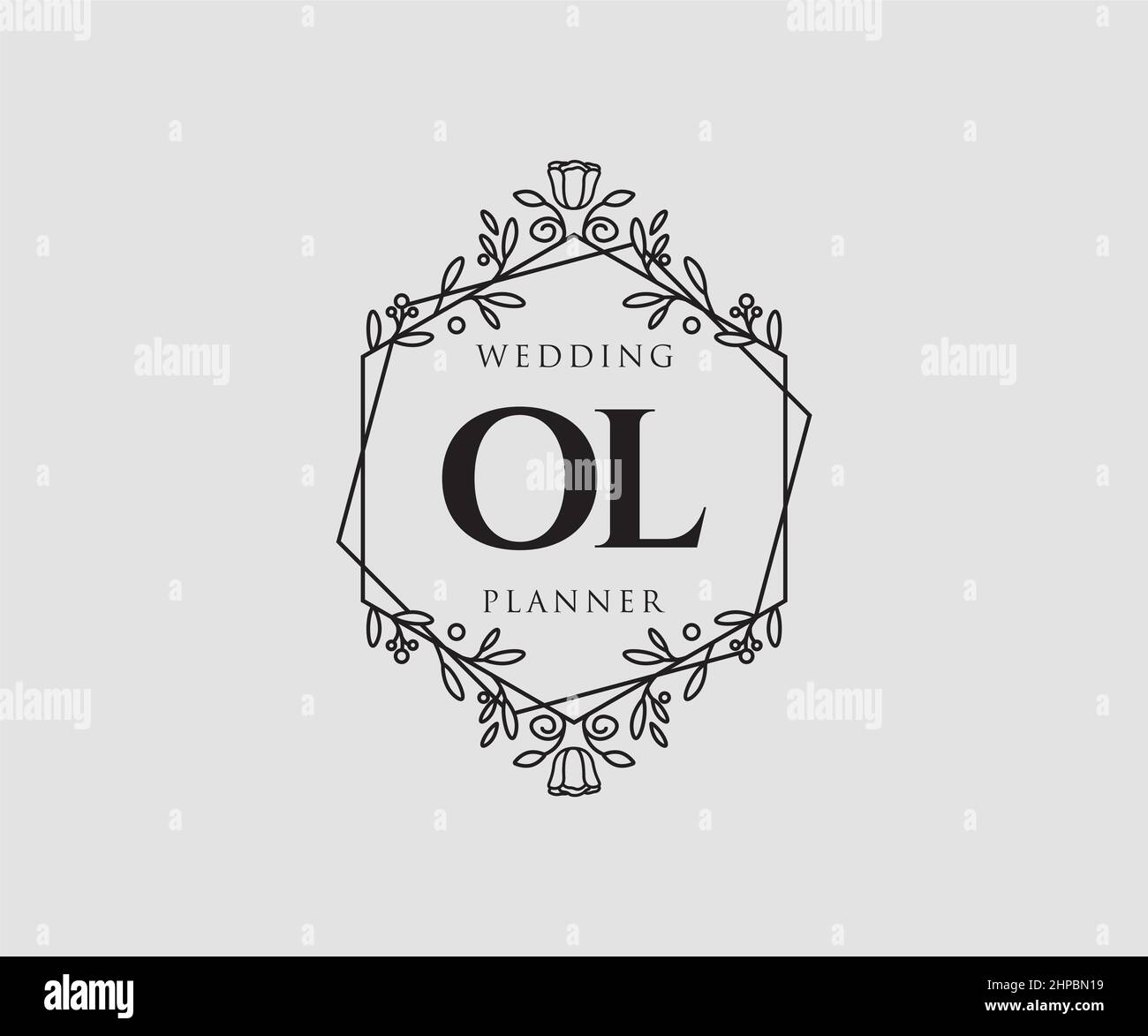OL Initials letter Wedding monogram logos collection, hand drawn modern ...