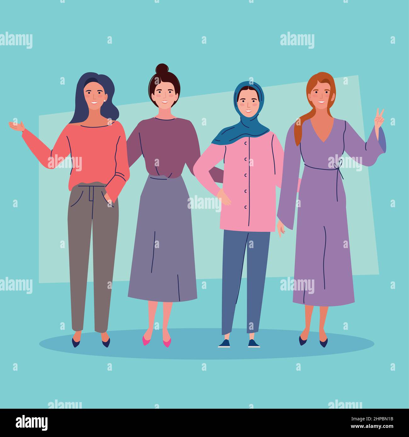 Young women poses in Stock Vector Images - Alamy
