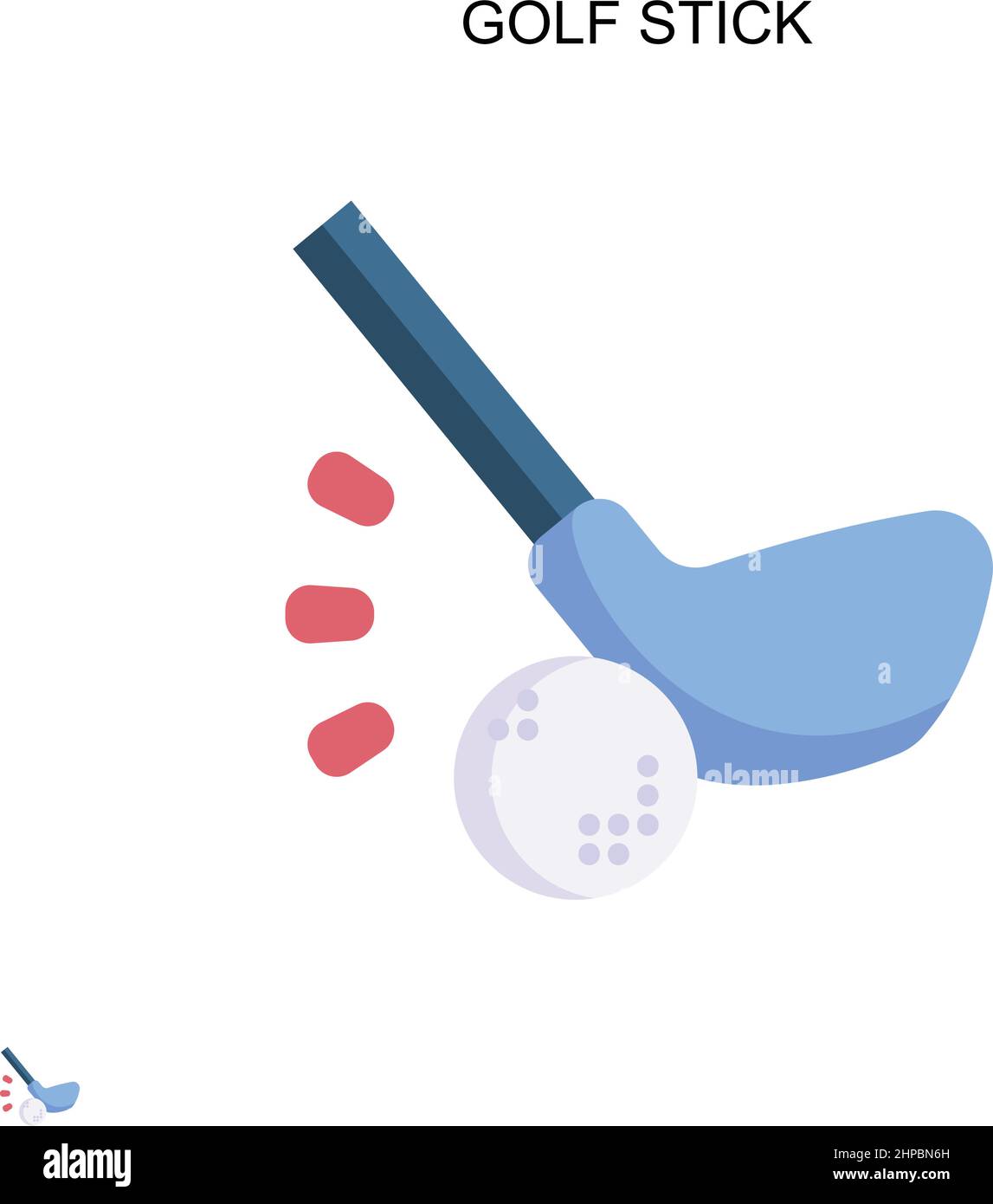 Golf stick Simple vector icon. Illustration symbol design template for ...