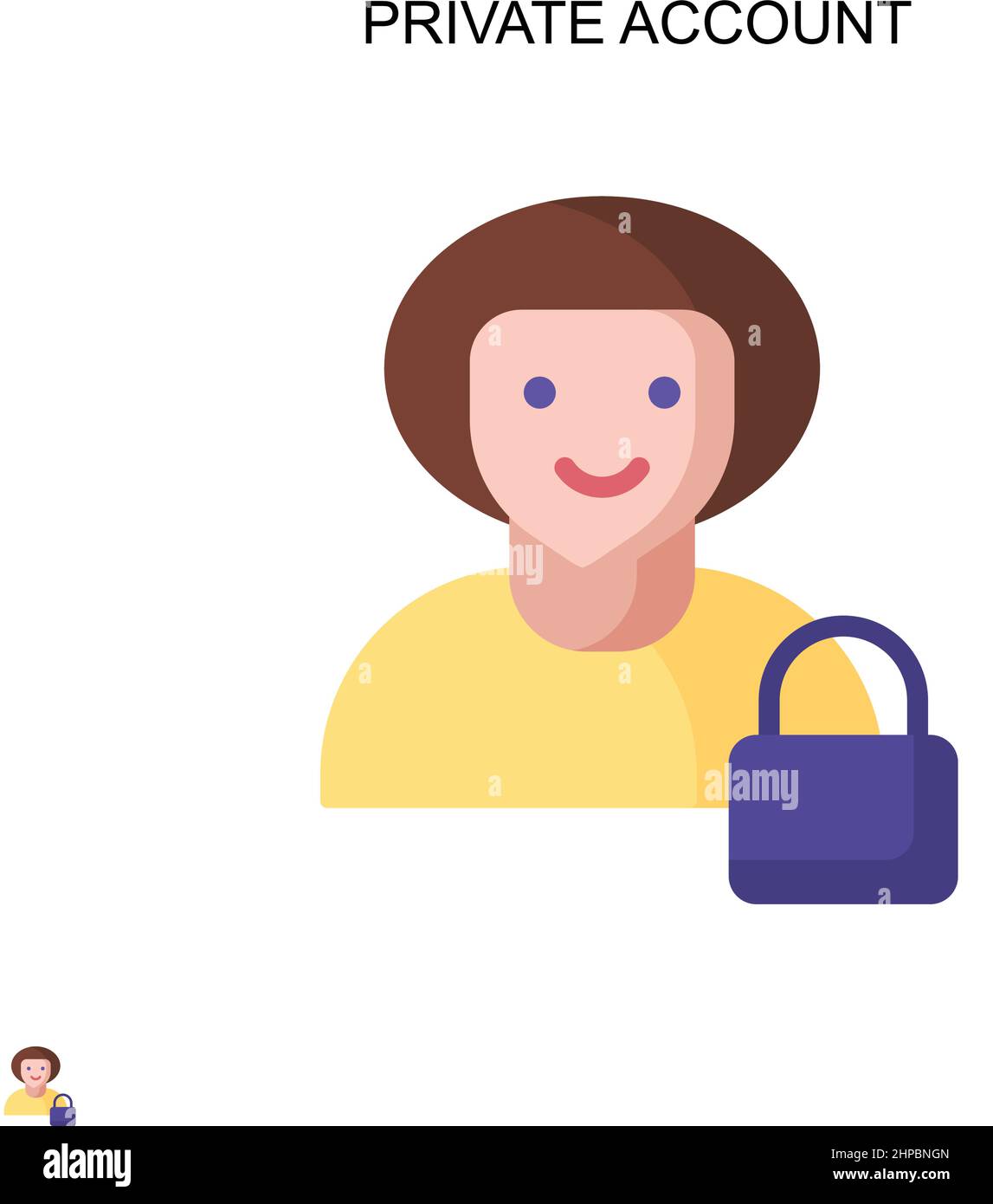 Private account Simple vector icon. Illustration symbol design template ...