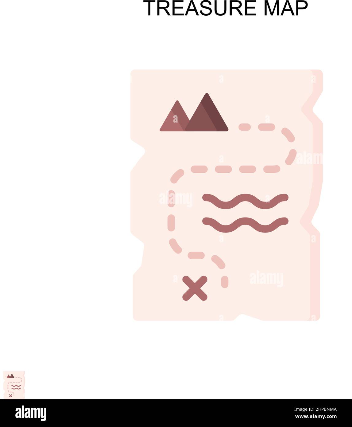 Treasure map Simple vector icon. Illustration symbol design template ...
