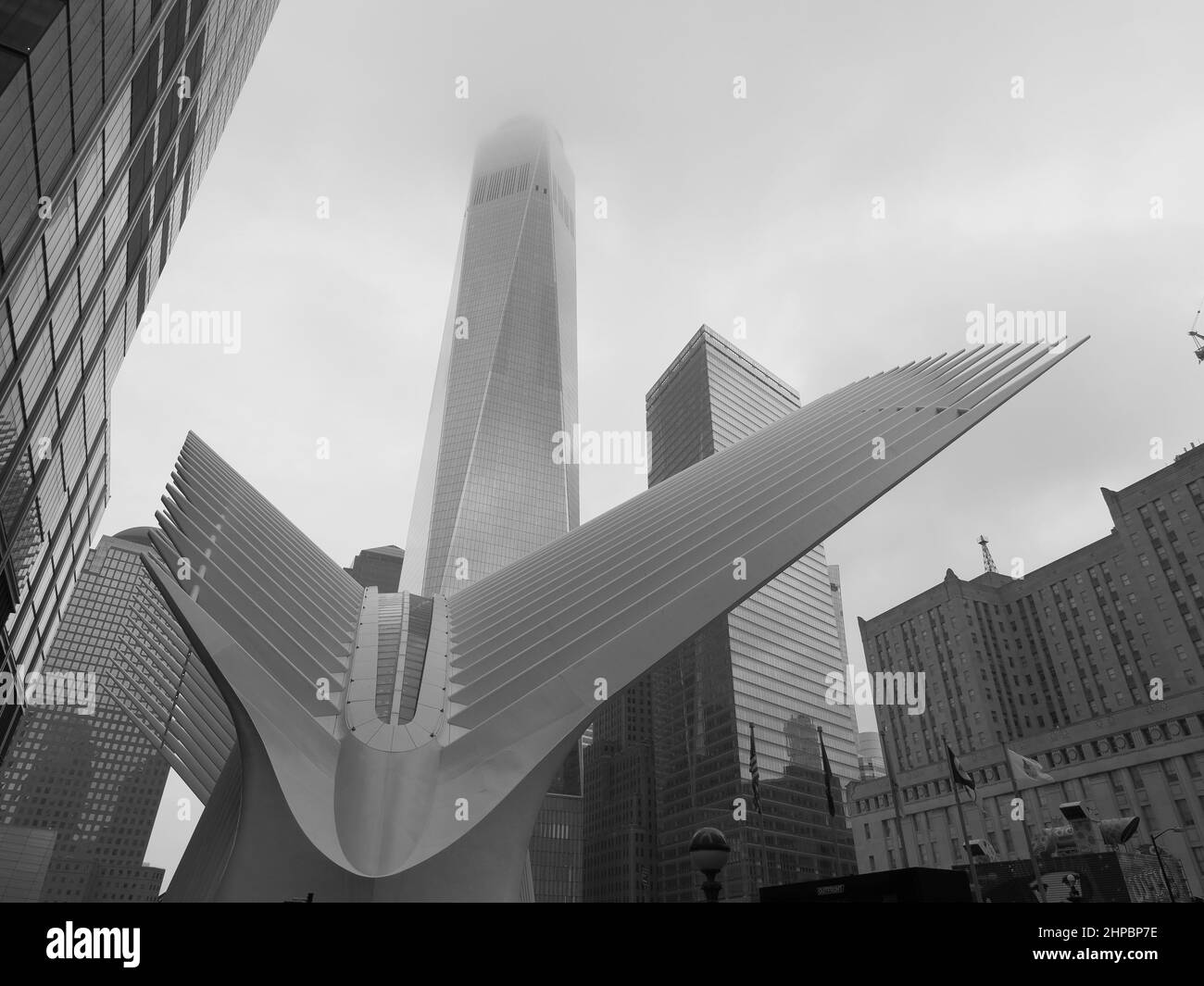 Image of the Oculus and One World Trade Center in Manhattan Stock Photo ...