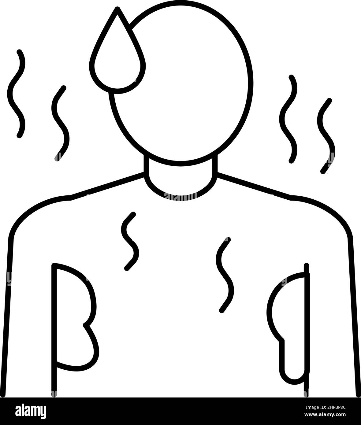 sweat perspiration human line icon vector illustration Stock Vector ...