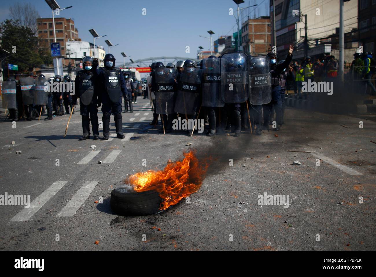 Kathmandu, Nepal. 20th Feb, 2022. Cadres of the Maoist Centre ...