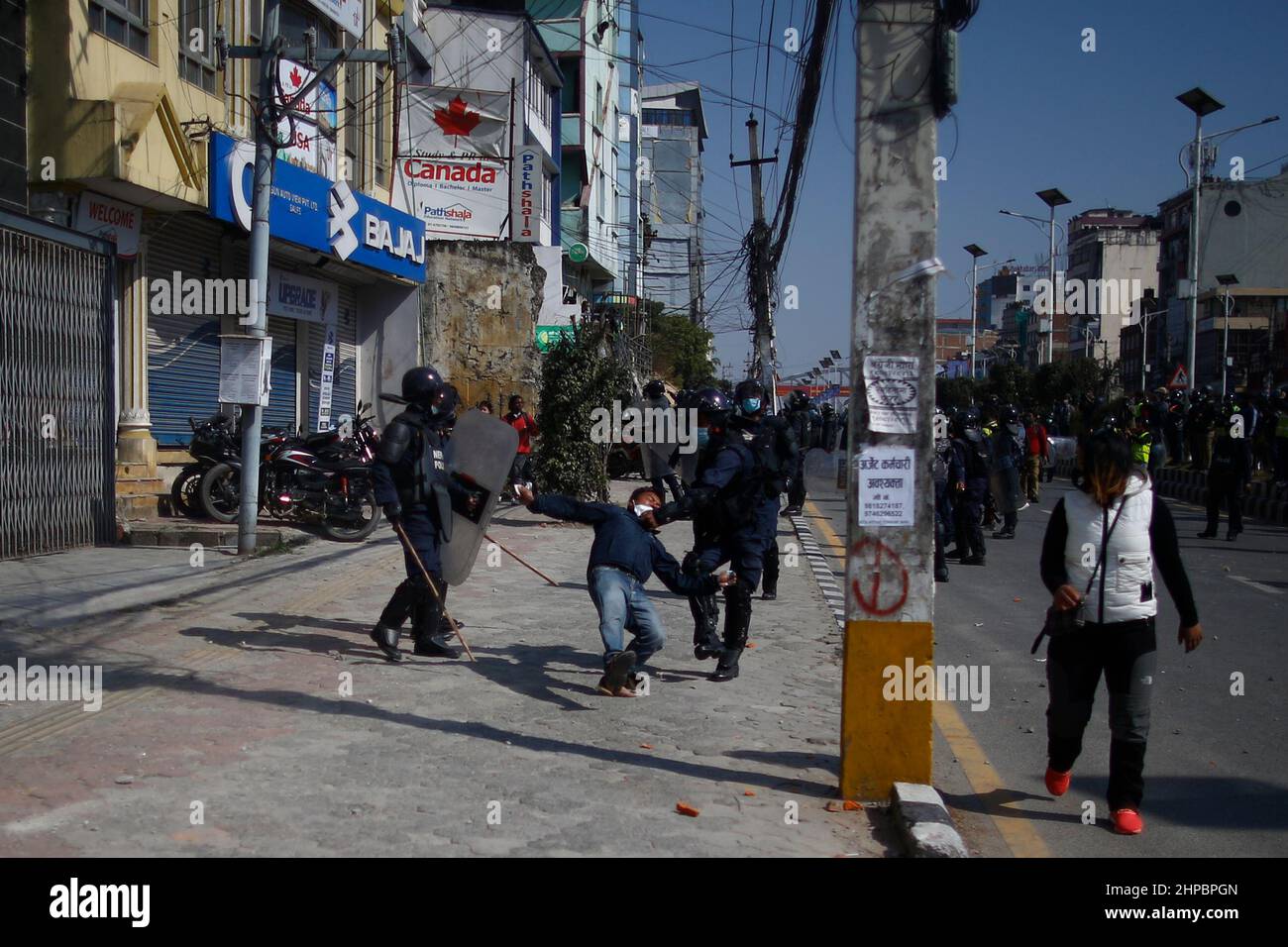 Kathmandu, Nepal. 20th Feb, 2022. Cadres of the Maoist Centre ...