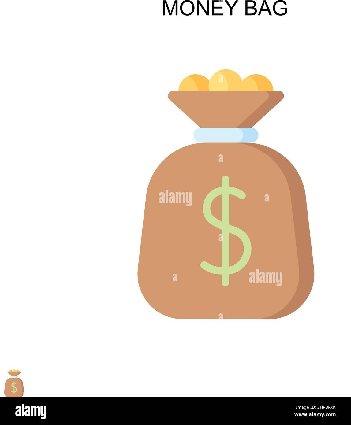 Money bag Simple vector icon. Illustration symbol design template for ...