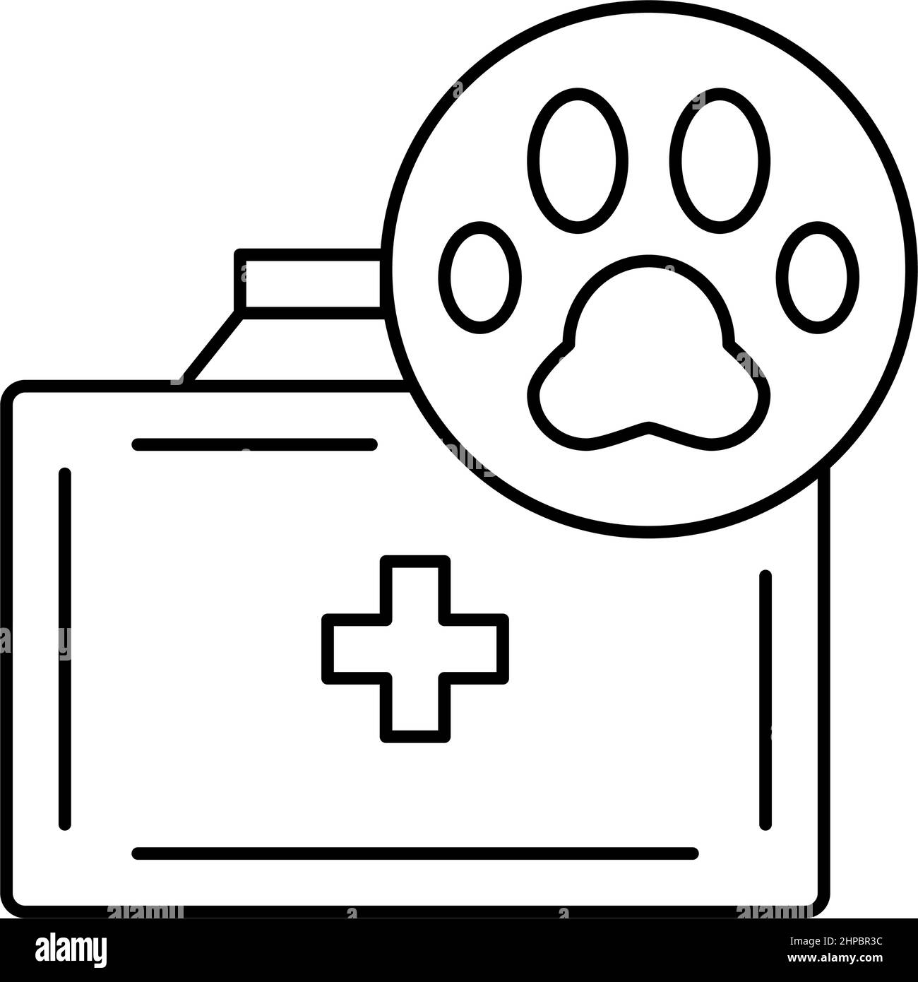 pets first aid kit box line icon vector illustration Stock Vector Image ...