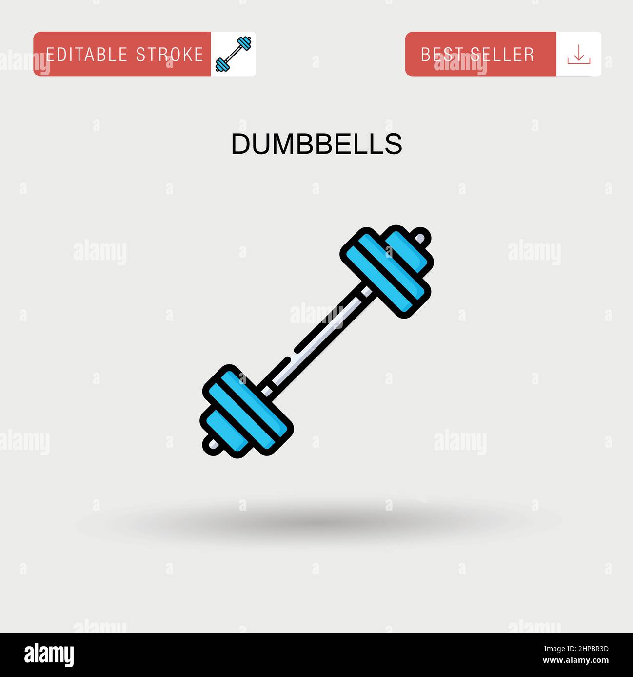 Dumbbells Simple vector icon Stock Vector Image & Art - Alamy