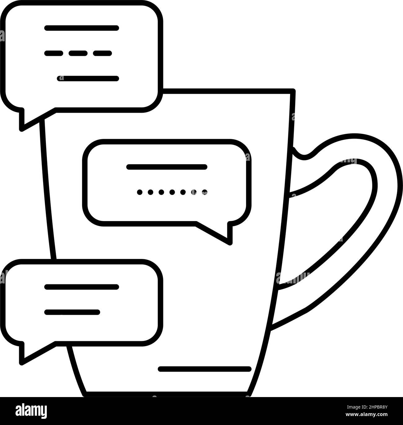 coffee break communication line icon vector illustration Stock Vector ...