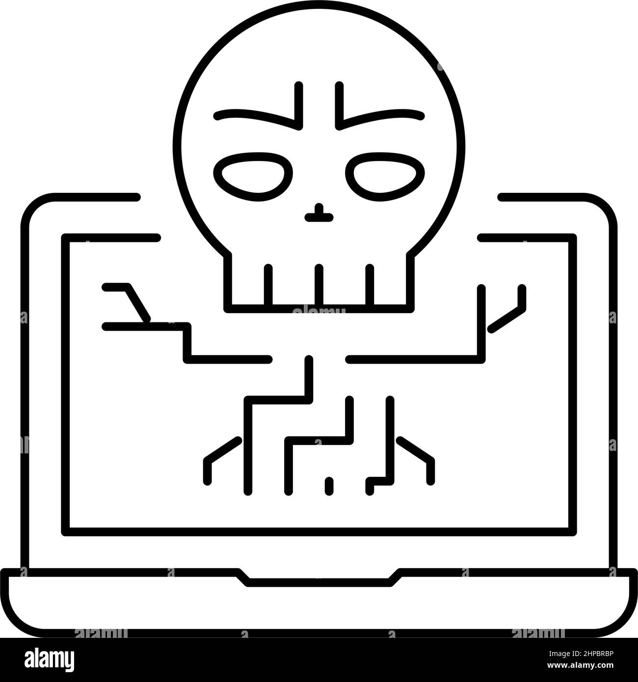 computer death programm line icon vector illustration Stock Vector ...