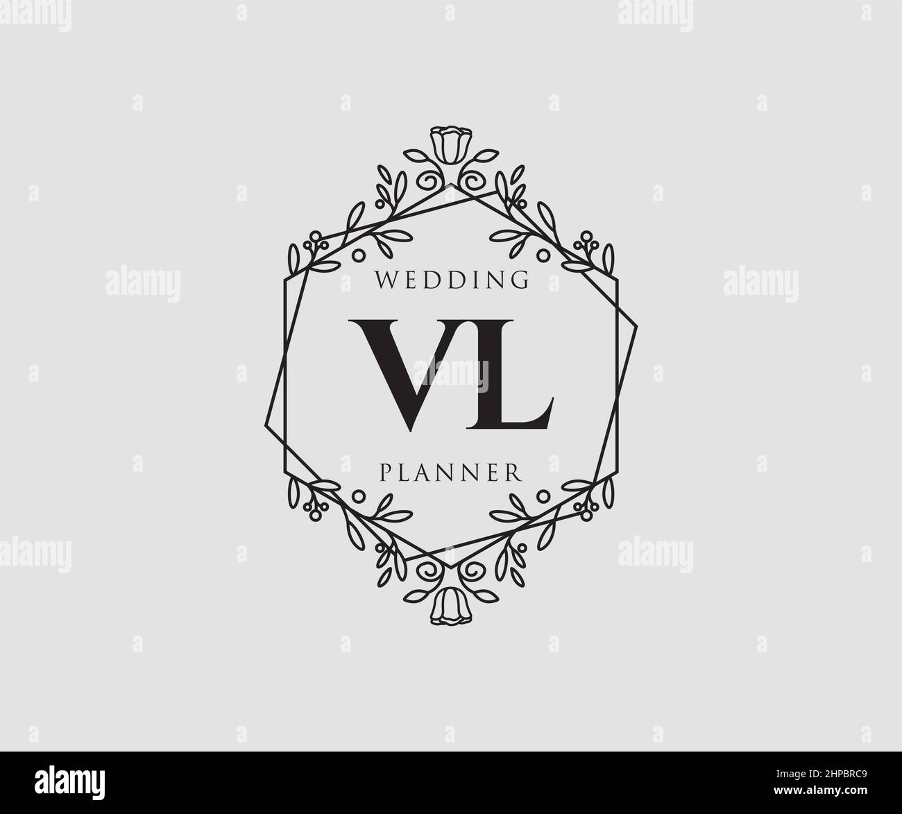VL Initials letter Wedding monogram logos collection, hand drawn modern ...