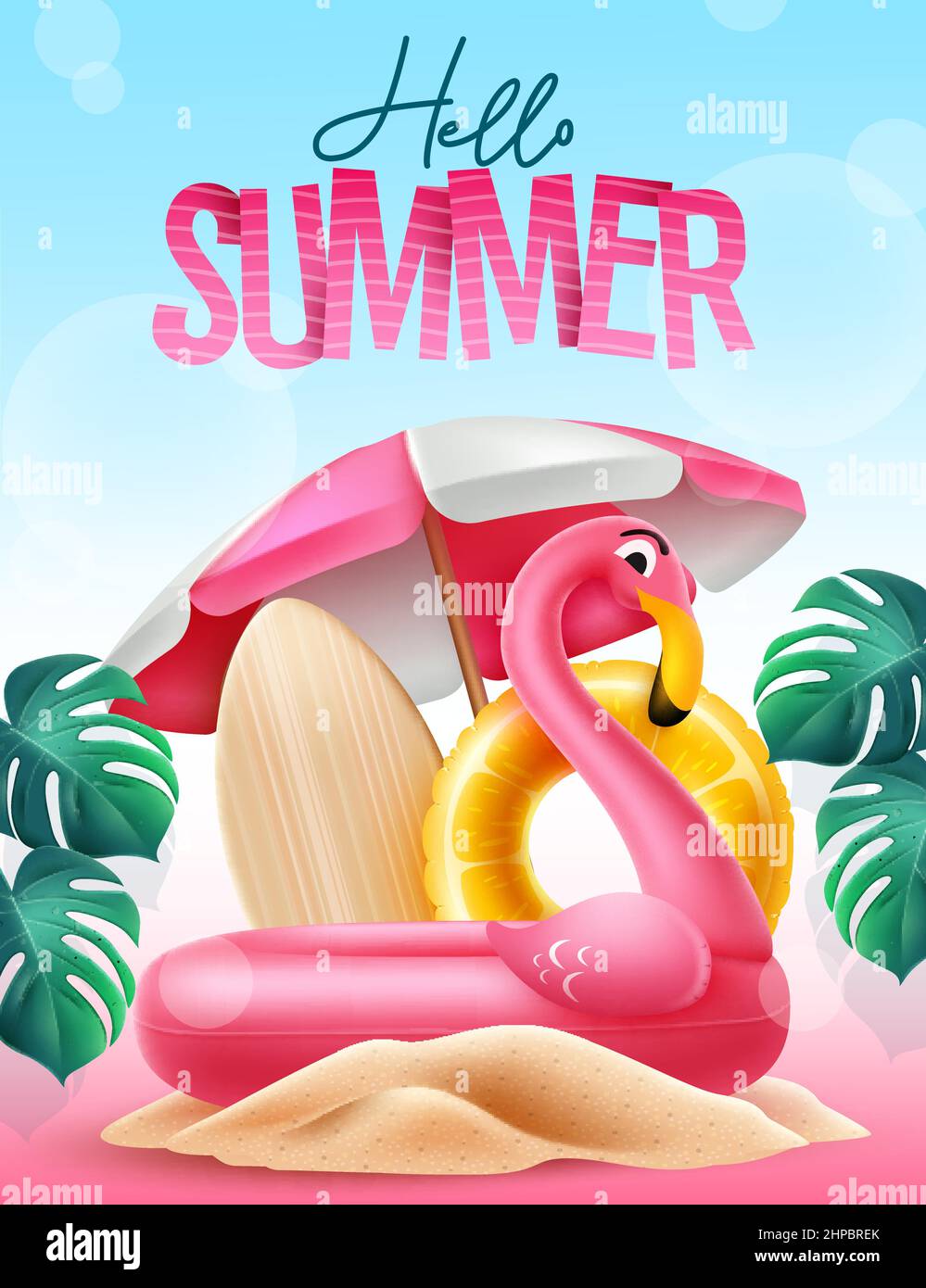 Flamingo with umbrella Stock Vector Images - Alamy