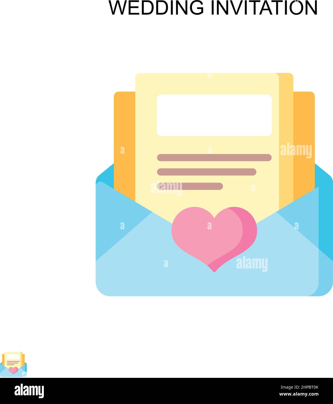 Wedding invitation Simple vector icon. Illustration symbol design ...