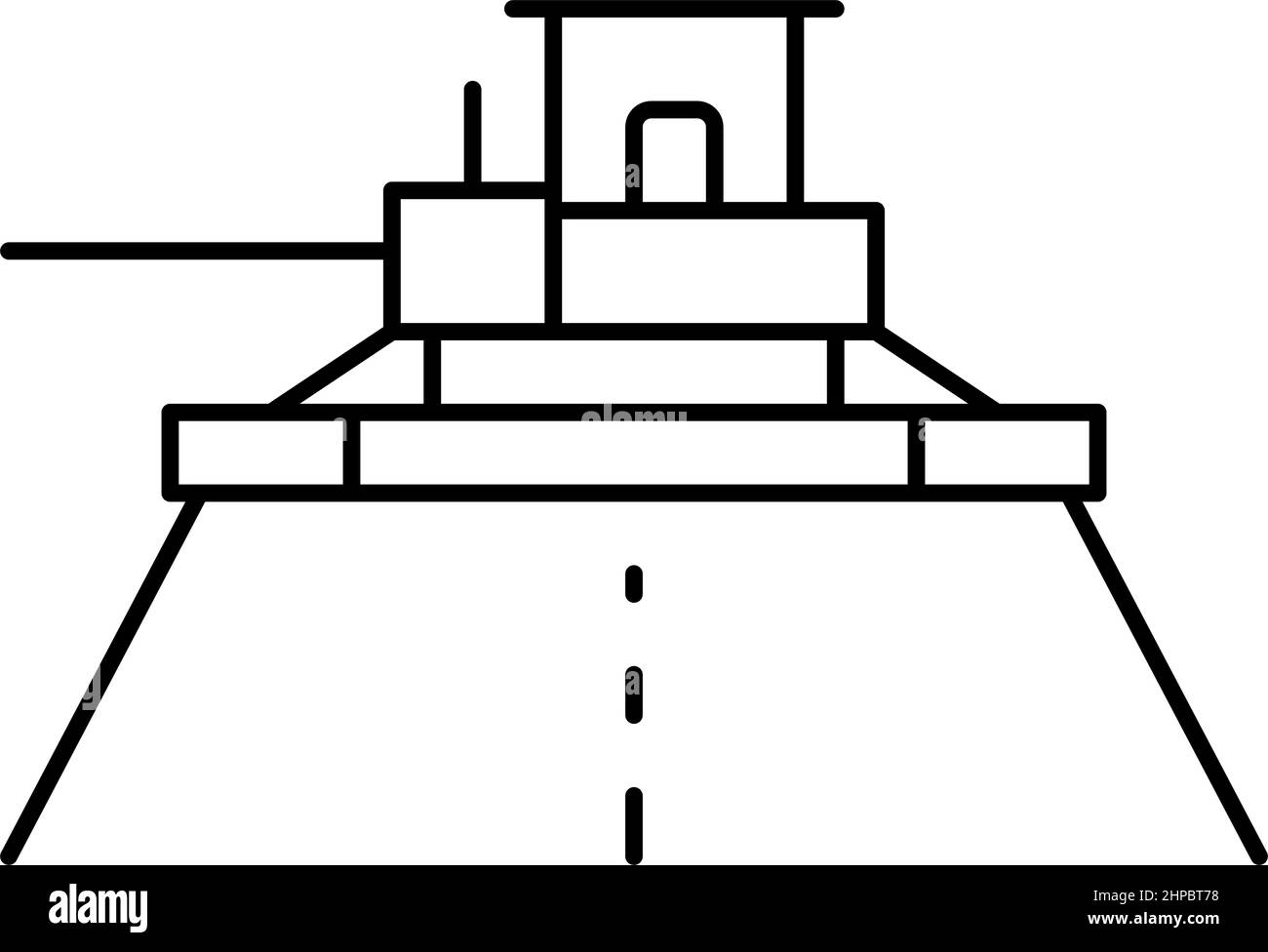 asphalt paver equipment line icon vector illustration Stock Vector ...