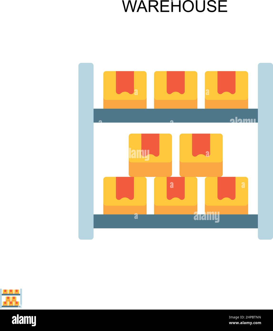 Warehouse Simple vector icon. Illustration symbol design template for ...