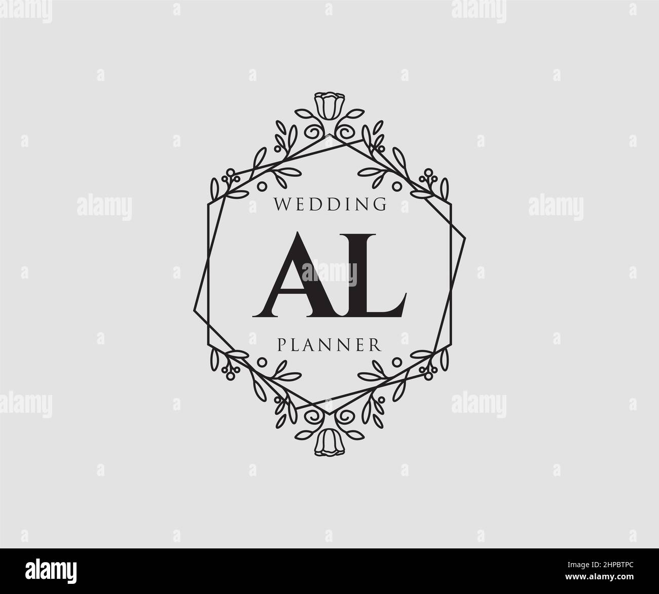 AL Initials letter Wedding monogram logos collection, hand drawn modern ...