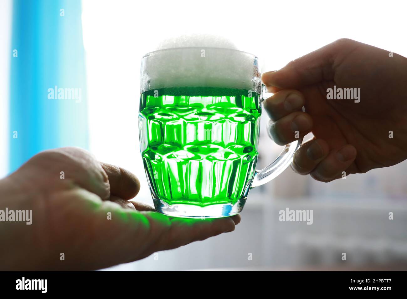 Saint Patrick's Day holiday. National Irish holiday. Green beer. Hand ...