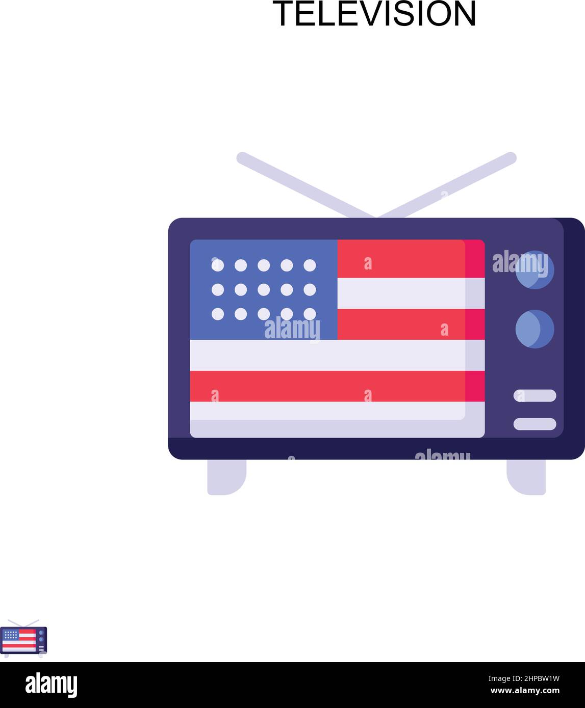 Television Simple vector icon. Illustration symbol design template for ...