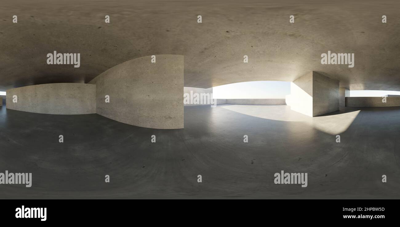 360 degree full panorama environment map of concrete exterior ...