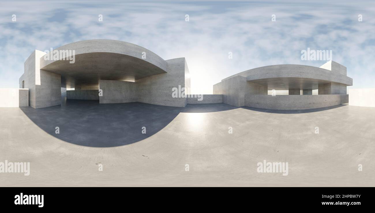 360 degree full panorama environment map of concrete exterior ...