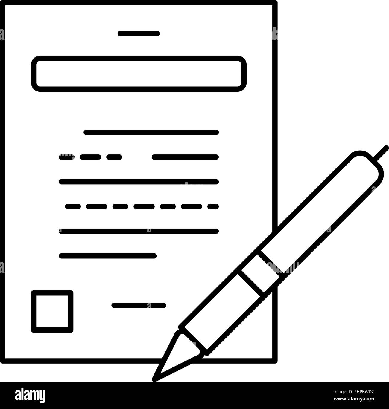 agreement signing line icon vector illustration Stock Vector Image ...