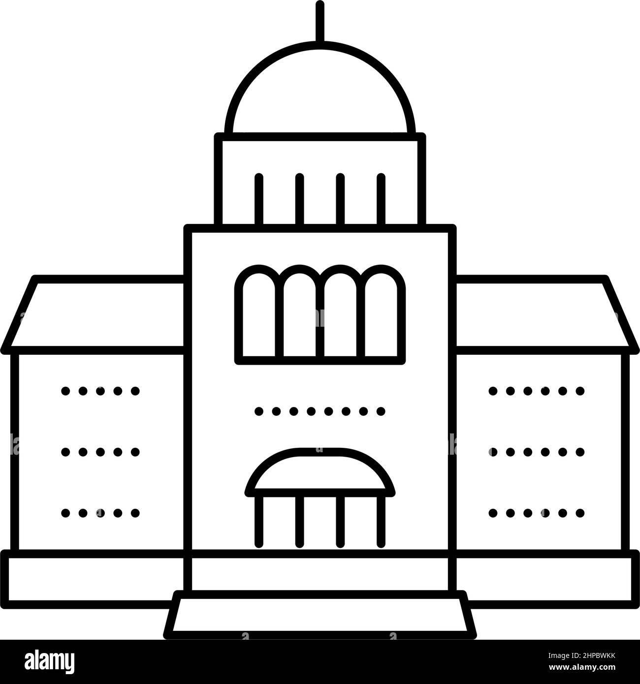 courthouse building line icon vector illustration Stock Vector Image ...