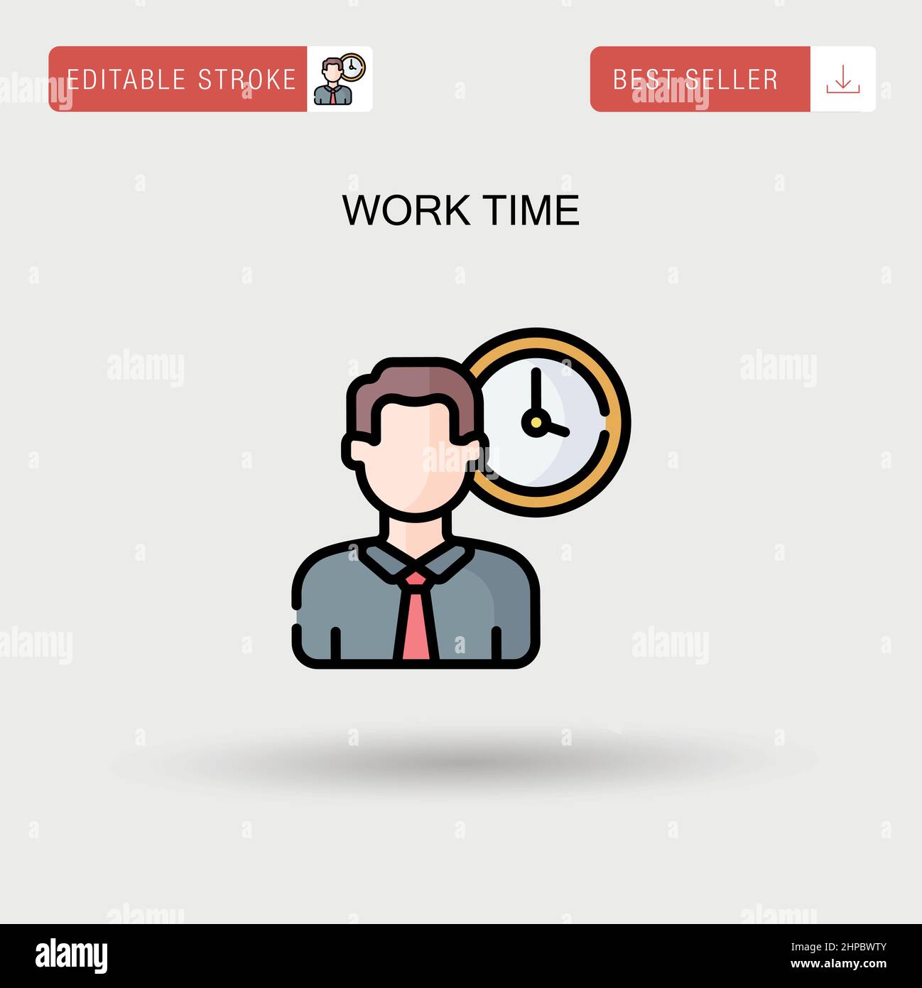 Work time Simple vector icon Stock Vector Image & Art - Alamy