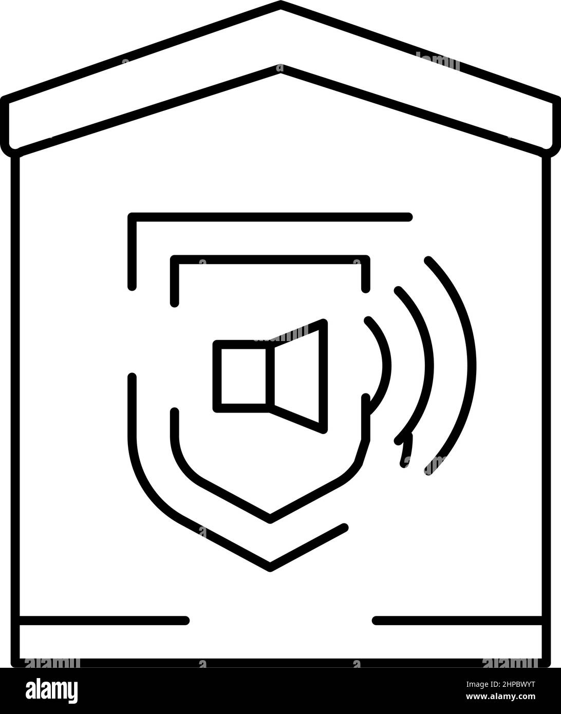 house sound signalization line icon vector isolated illustration Stock ...