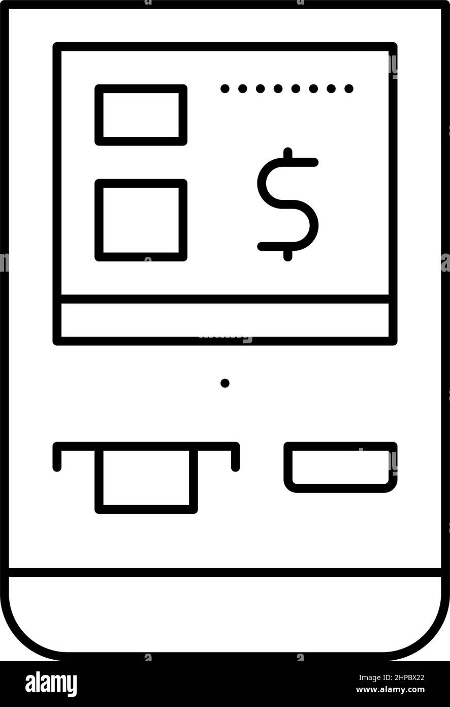 multifunctional pos terminal line icon vector illustration Stock Vector ...
