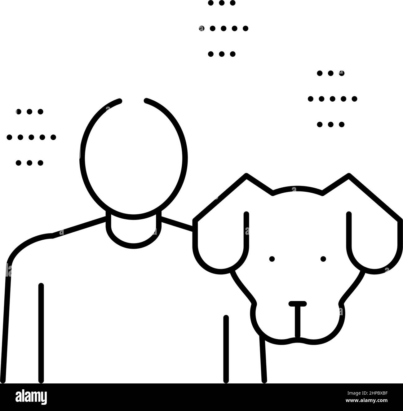 dog owner line icon vector illustration Stock Vector Image & Art - Alamy