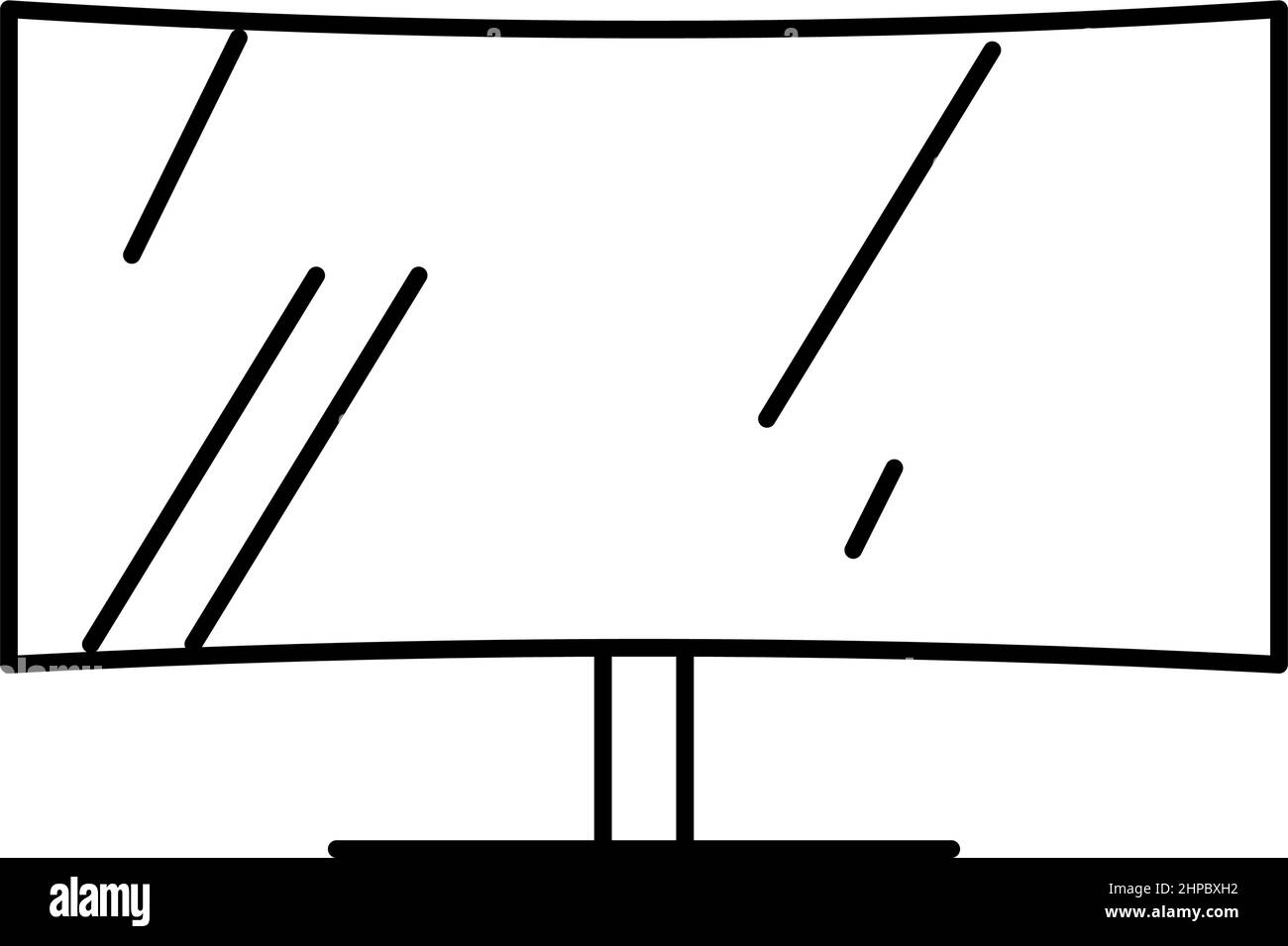 curved monitor line icon vector illustration Stock Vector Image & Art ...