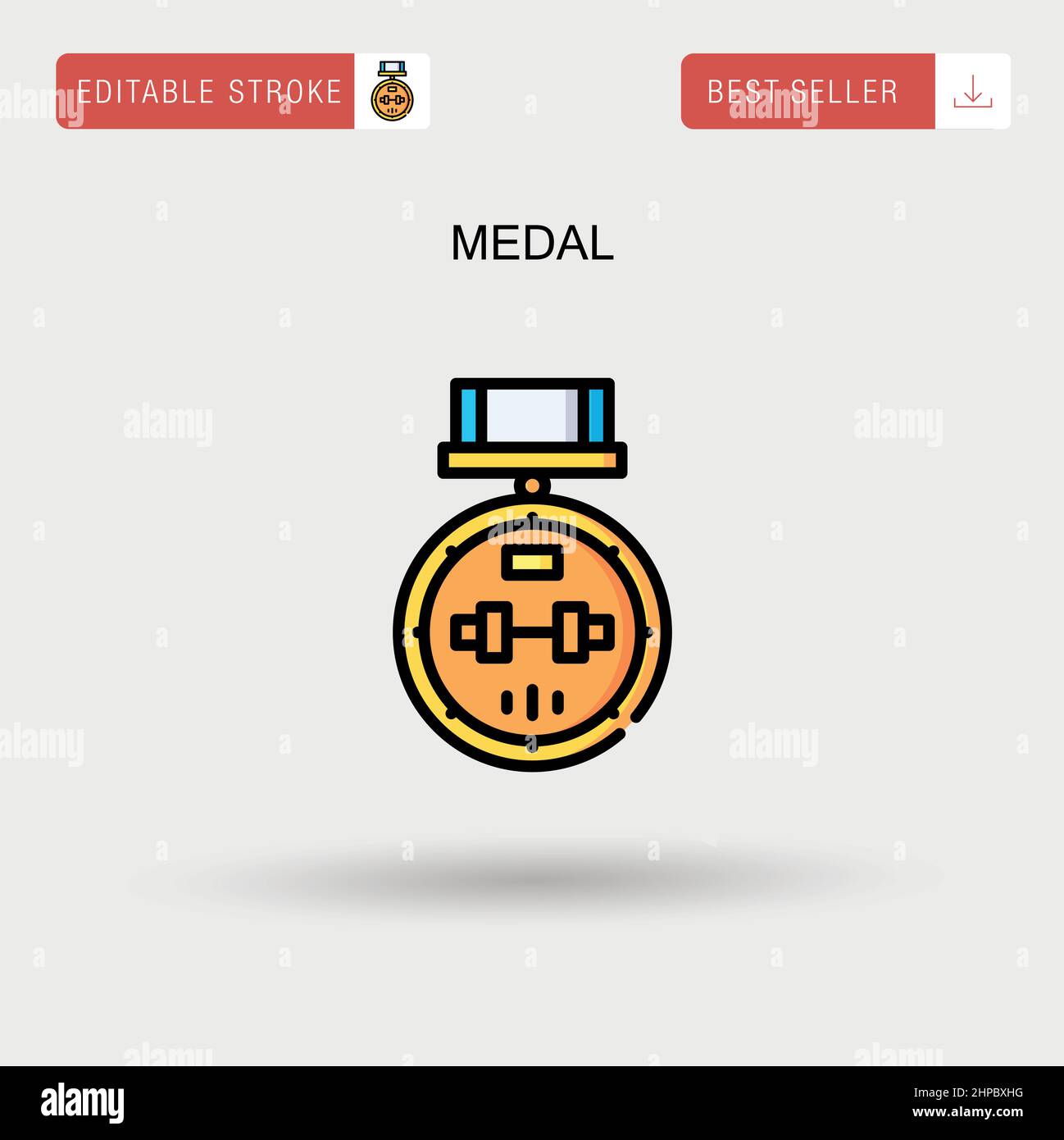 Medal Simple vector icon Stock Vector Image & Art - Alamy