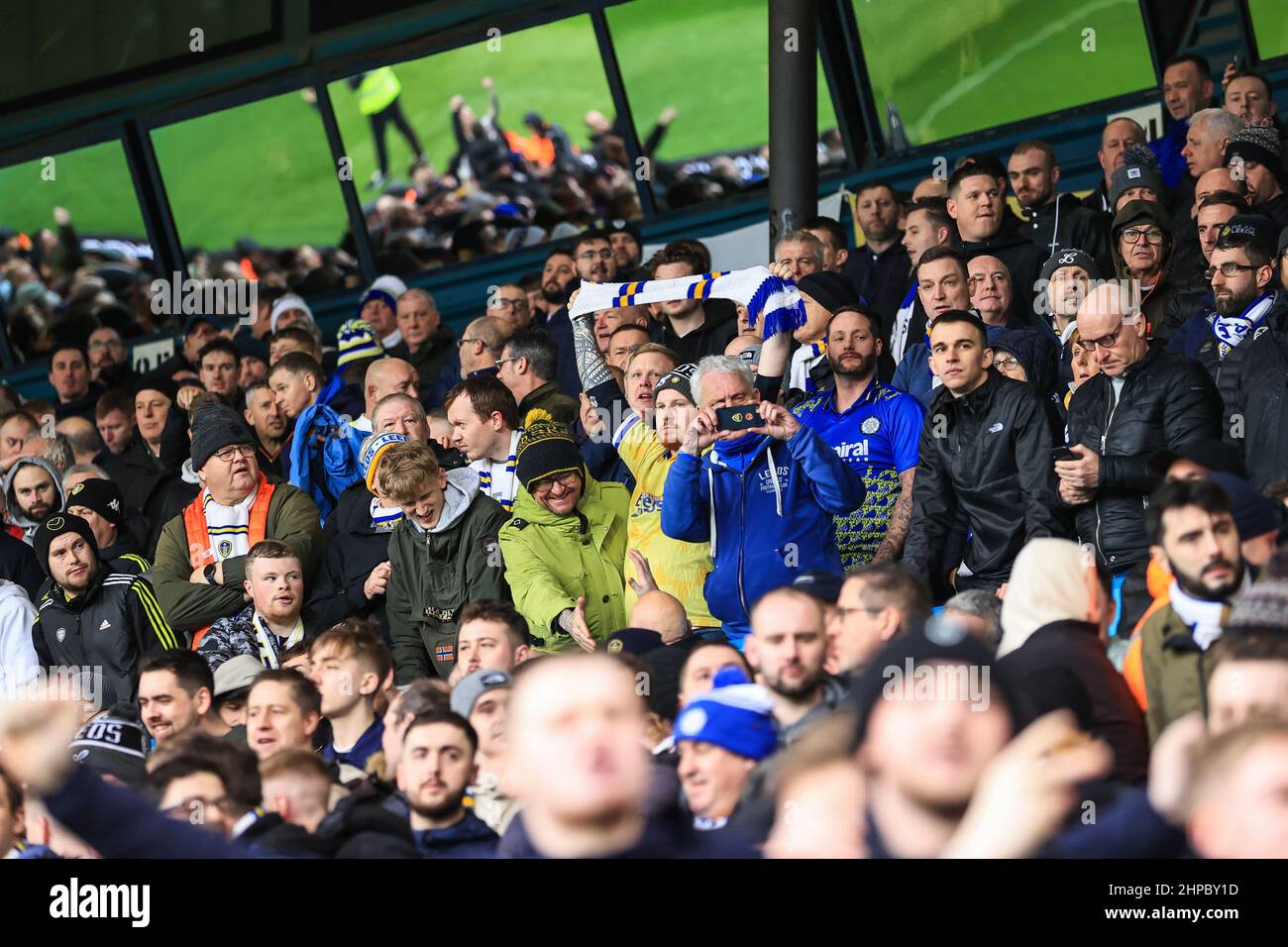 Leeds United fans during the game Stock Photo - Alamy