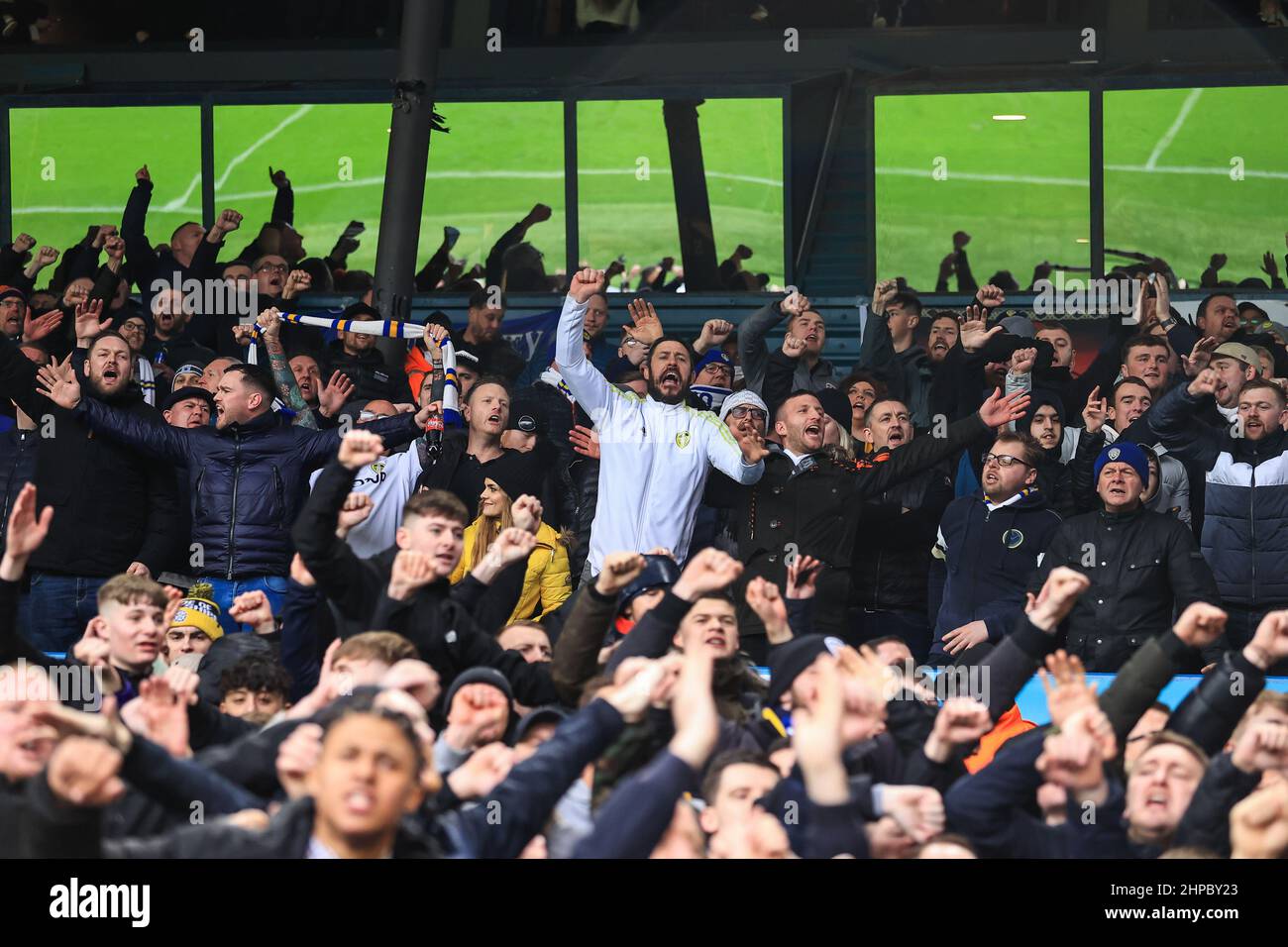 Leeds United fans during the game Stock Photo - Alamy