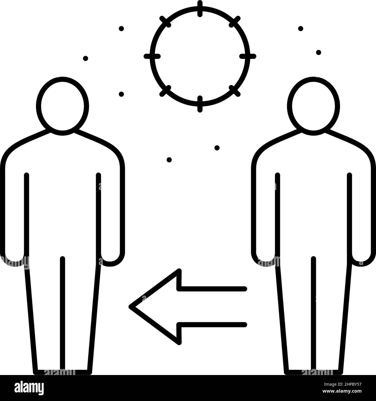 safe distance human line icon vector illustration Stock Vector Image ...