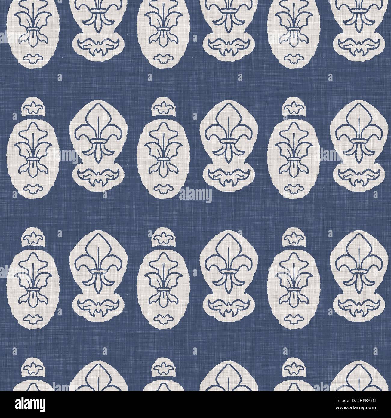 French fleur de lis royal lily seamless pattern. Farmhouse cottage ...