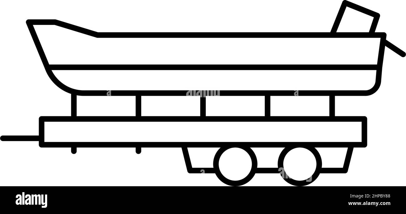 boat transportation trailer line icon vector illustration Stock Vector ...