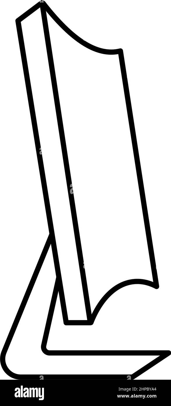 curved computer screen line icon vector illustration Stock Vector Image ...