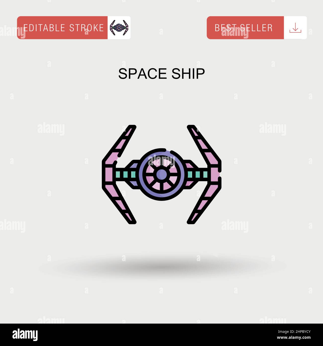 Space ship Simple vector icon Stock Vector Image & Art - Alamy