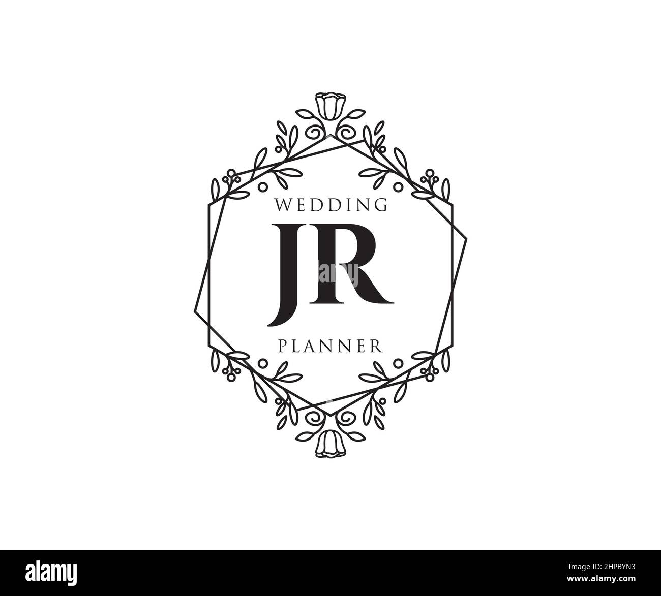 JR Initials letter Wedding monogram logos collection, hand drawn modern ...