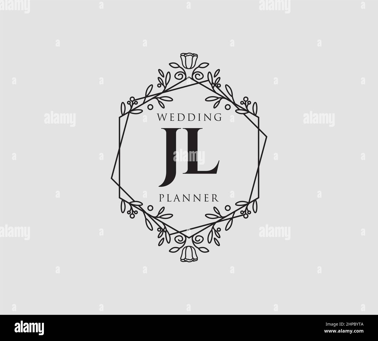 JL Initials letter Wedding monogram logos collection, hand drawn modern ...