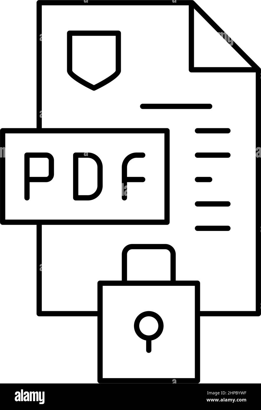 Locked file icon outline hi-res stock photography and images - Alamy