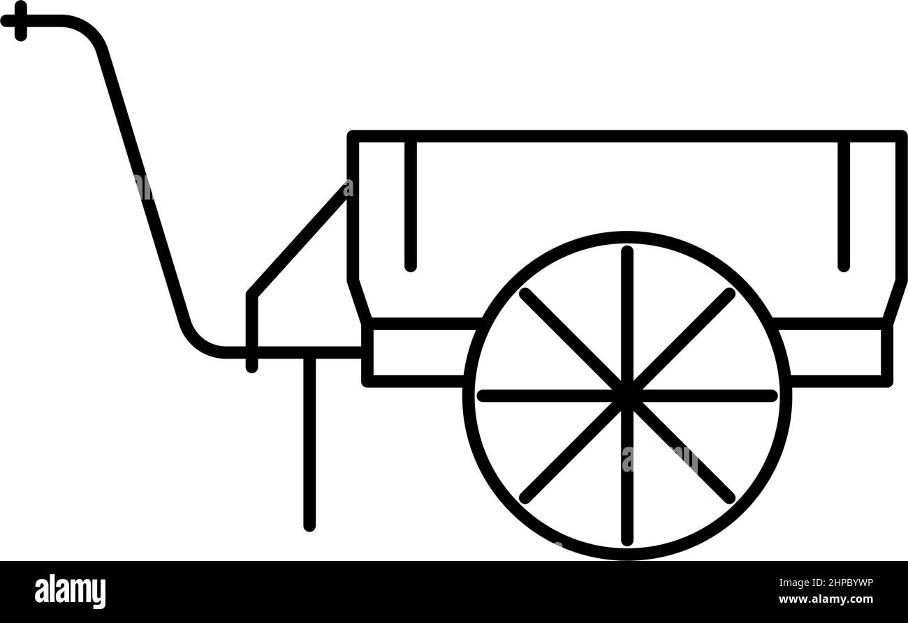 farm cart line icon vector illustration Stock Vector Image & Art - Alamy