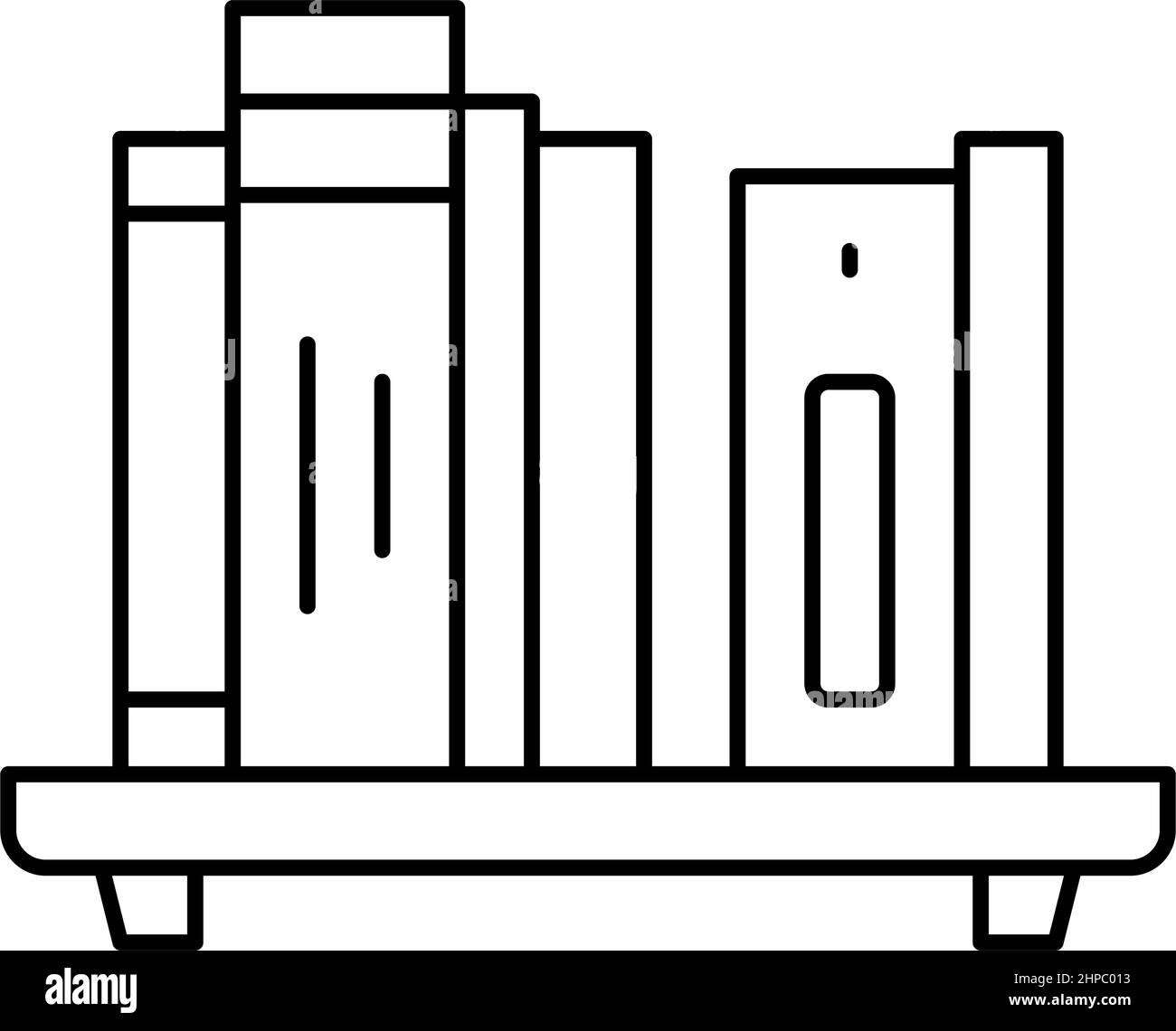 bookshelf with books line icon vector illustration Stock Vector Image ...